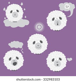 Set Emotional Sheep Stock Vector (Royalty Free) 332983103 | Shutterstock