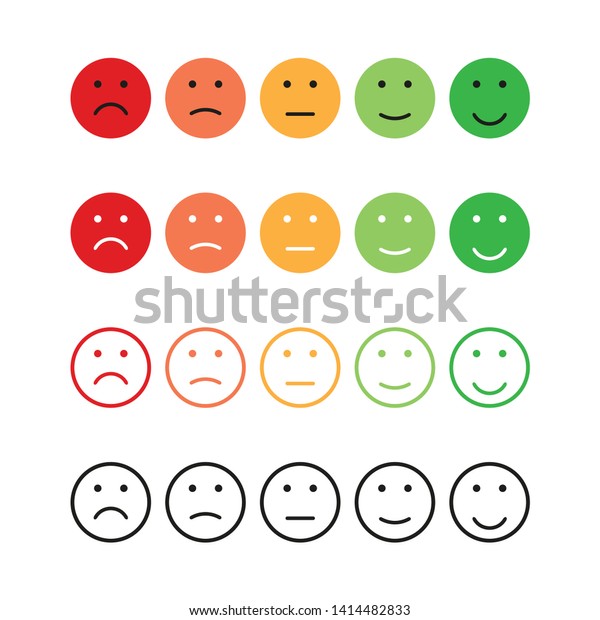 Set Emotions Rating Different Colors Flat Stock Vector (Royalty Free ...