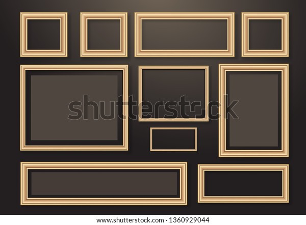 Set Empty Hanging Decorative Photo Frames Stock Vector (Royalty Free ...