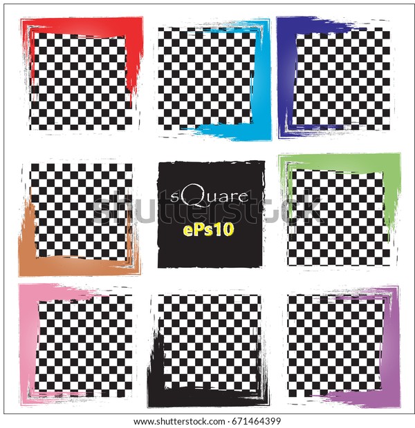 Set Empty Scribble Square Frame Vector: เวกเตอร์สต็อก (ปลอดค่าลิขสิทธิ์ ...