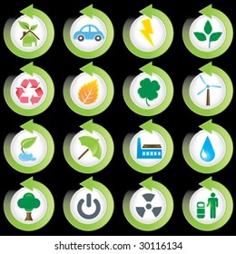 Set Environmental Green Icons Stock Vector (Royalty Free) 30116134 ...