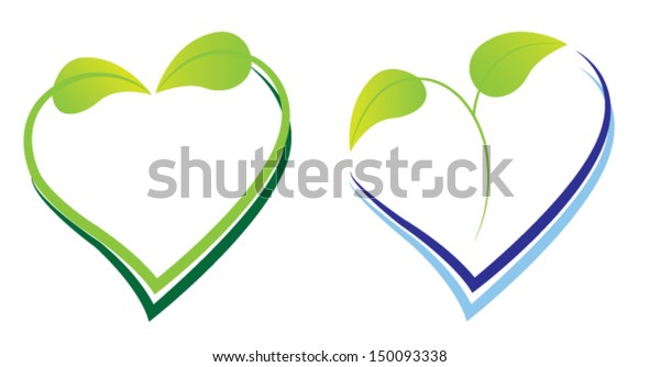 Set Environmental Heart Icons Stock Vector (Royalty Free) 150093338 ...