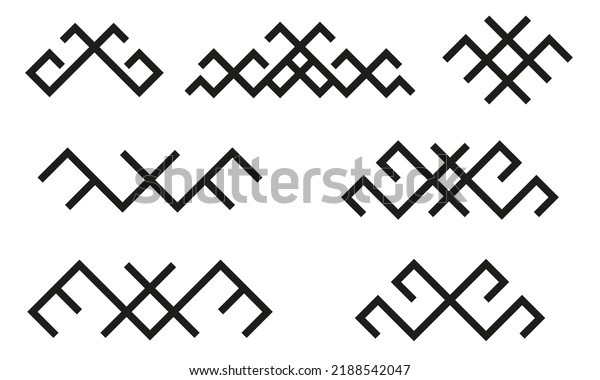 Set Ethnic Baltic Folk Traditional Symbols Stock Vector (Royalty Free ...