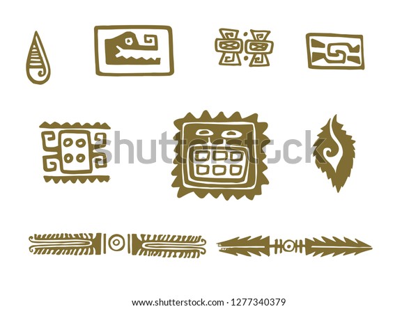 Set Ethnic Elements Vector Ethnic Symbols Stock Vector (Royalty Free ...