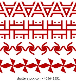 Set Ethnic Seamless Borders Russian Slavic Stock Vector (Royalty Free ...