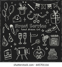 Set Event Service Doodles Vector Isolated: vector de stock (libre de ...