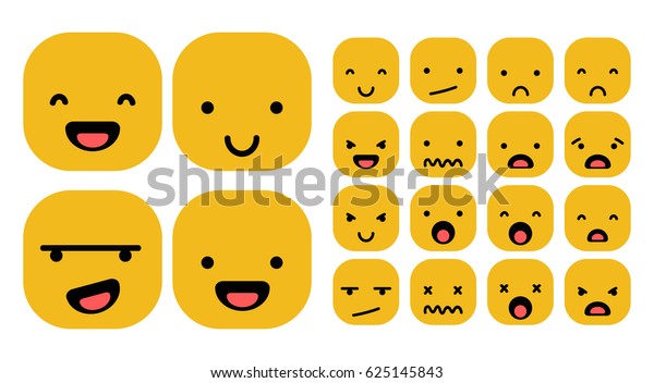 Set Expressions Emoji Faces Stock Vector (Royalty Free) 625145843 ...
