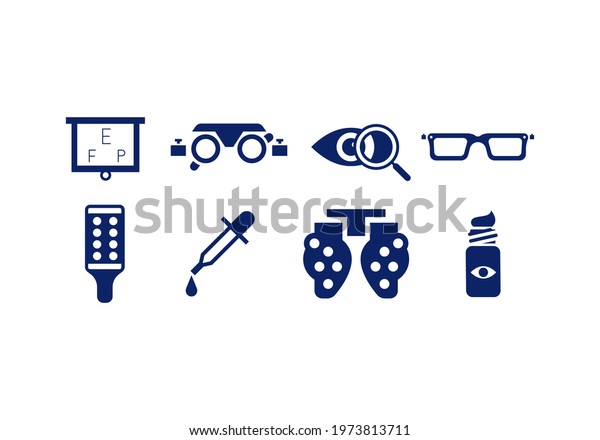 Set Eye Care Tool Icons Vector Stock Vector (Royalty Free) 1973813711 ...