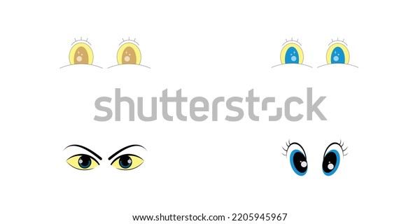 Set Eye Cartoon Logo Design Creative Stock Vector (Royalty Free ...