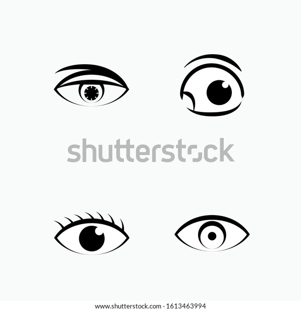 Set Eye Icon Symbol Sight Identification Stock Vector (Royalty Free ...