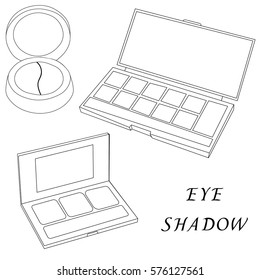 Set Eye Shadow Outline Isolated Vector Stock Vector (Royalty Free ...