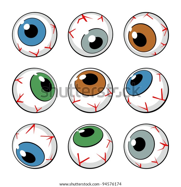 Set Eyeball Symbols On White Background Stock Vector (Royalty Free ...