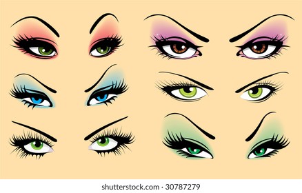Set Eyes Stock Vector (Royalty Free) 30787279 | Shutterstock