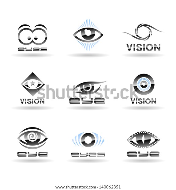 Set Eyes Icons Stock Vector (Royalty Free) 140062351