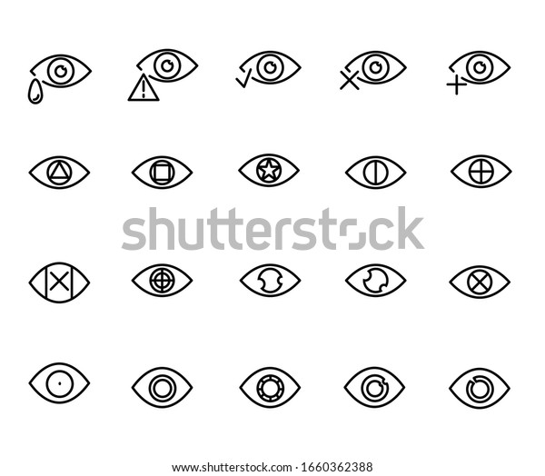 Set Eyes Icons Vector Illustration: เวกเตอร์สต็อก (ปลอดค่าลิขสิทธิ์ ...