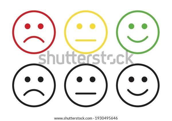 Set Face Icons Negative Neutral Positive Stock Vector (Royalty Free ...