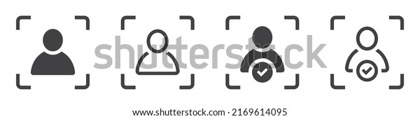 Set Face Recognition Icon Collection Face: เวกเตอร์สต็อก (ปลอดค่า ...