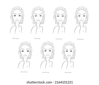 Set Faces Different Eyes Shapes Stock Vector (Royalty Free) 2164101221 ...