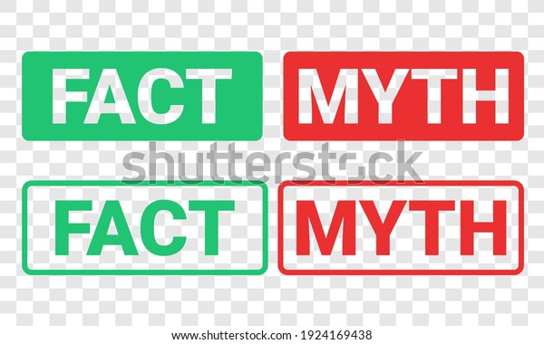 Set Fact Myth Sign Concept Thorough Stock Vector (Royalty Free ...