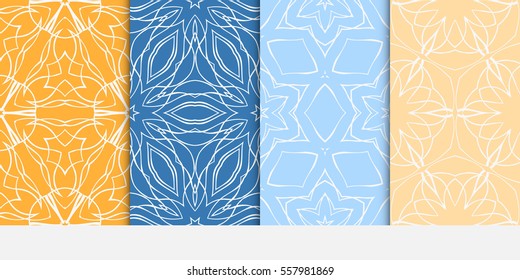 Set Fancy Floral Seamless Pattern Vector Stock Vector (Royalty Free ...