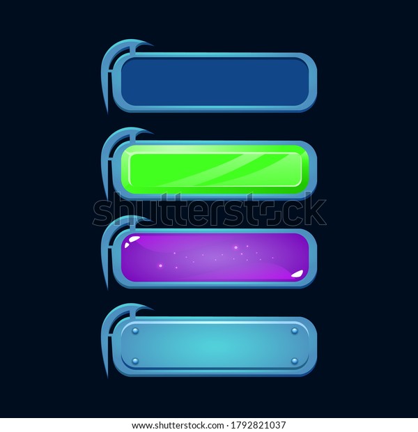 Set Fantasy Rpg Game Button Vector Stock Vector (Royalty Free ...