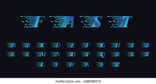 Set Fast Font Vector Alphabet Blue 스톡 벡터(로열티 프리) 1488580376 | Shutterstock