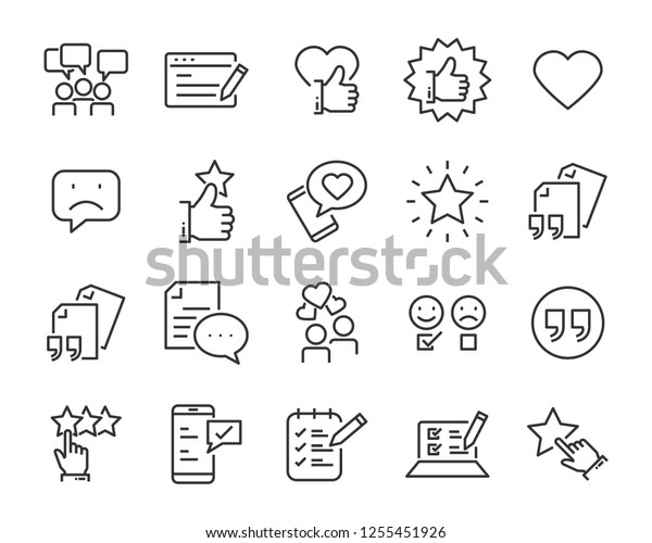 Set Feedback Line Icons Such Question Stock Vector (Royalty Free ...