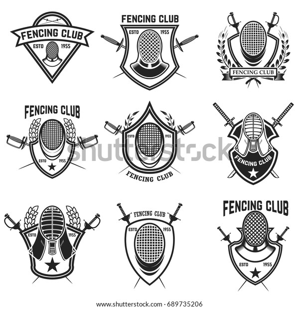 Set Fencing Sport Emblems Badges Design Stock Vector (Royalty Free ...