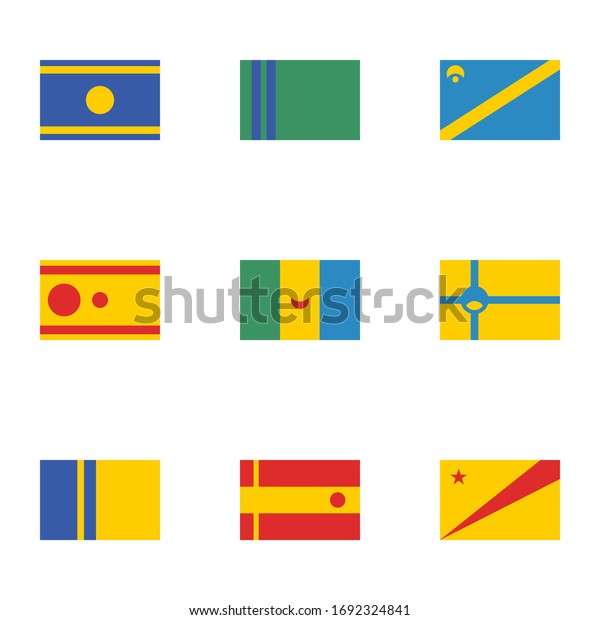 Set Fictional Flags World Fantasy Flags: vetor stock (livre de direitos ...