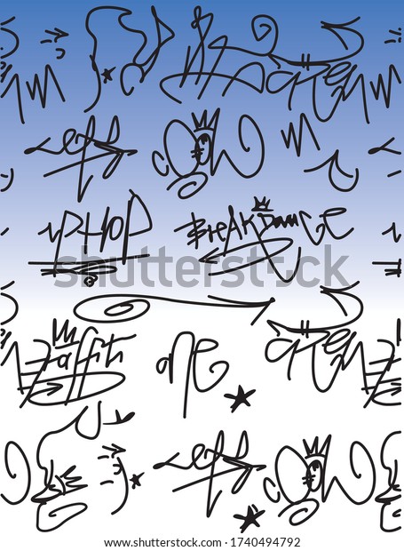Set Fictitious Signatures Crown Isolated On Stock Vector (Royalty Free ...