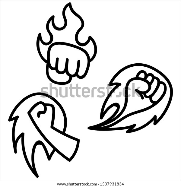 Set Fight Symbol Vector Illustration Stock Vector (Royalty Free ...
