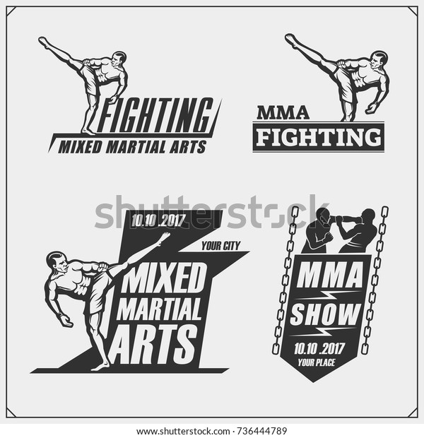 Set Fighting Club Emblems Labels Badges Stock Vector (Royalty Free ...