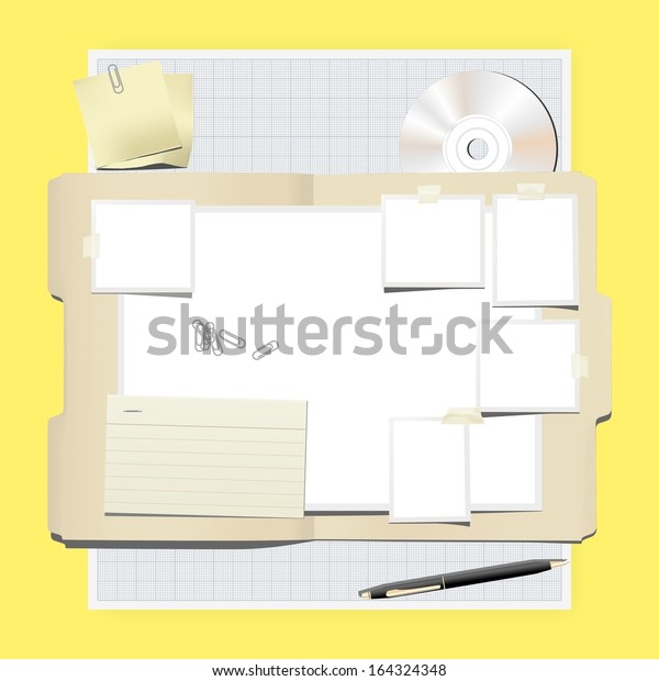 Set File Folders Papers Tapes Vector Stock Vector (Royalty Free ...