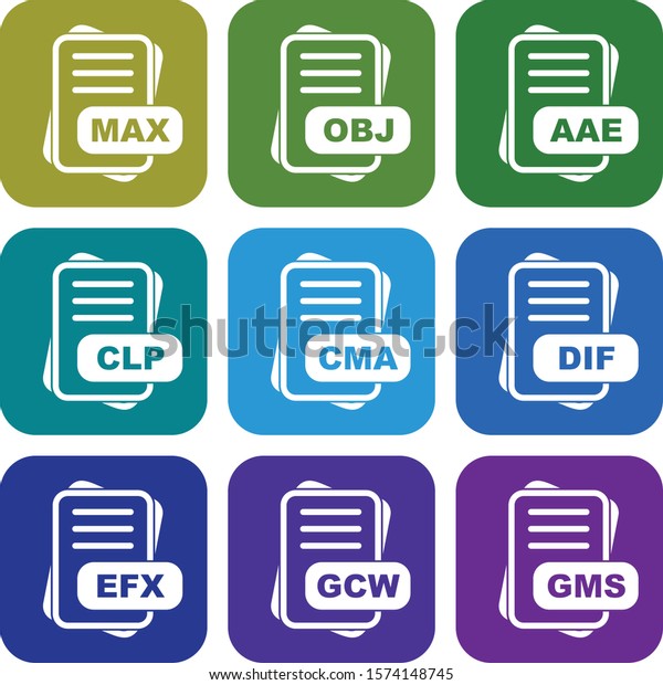 Set File Format Icons: เวกเตอร์สต็อก (ปลอดค่าลิขสิทธิ์) 1574148745 ...