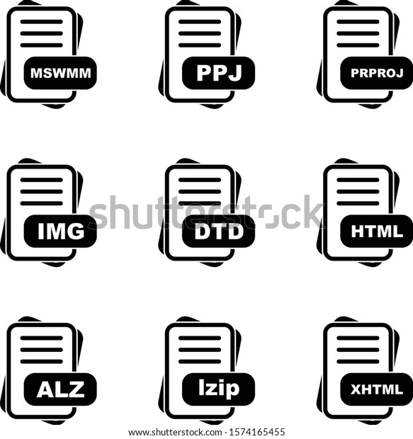 Set File Format Icons Stock Vector (Royalty Free) 1574165455 | Shutterstock