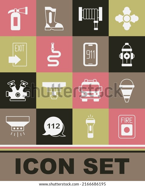 Set Fire Alarm System Cone Bucket Stock Vector (Royalty Free ...