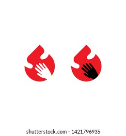 Fire Hand Symbol Logo Design Vector Stock Vector (Royalty Free ...