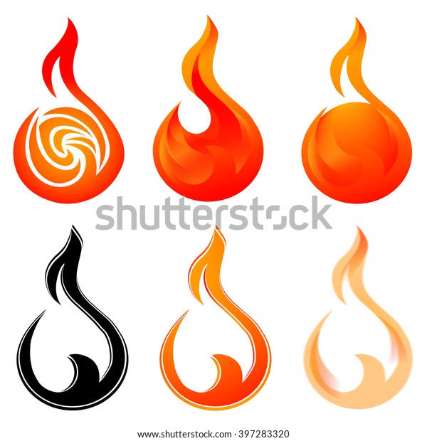 Set Fire Icons Symbols Fireball Stock Vector (Royalty Free) 397283320 ...