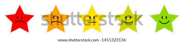 Set Five Colorful Stars Face Showing Stock Vector (Royalty Free ...