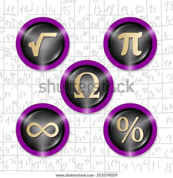 Set Five Icons Symbols Math Stock Vector (Royalty Free) 353559029 ...