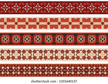 Ethnic Slavic Embroidery Pattern Stripe Traditional: стоковая векторная ...