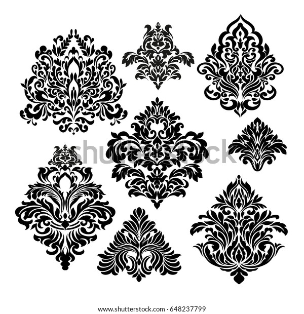 Set Five Ornate Foliate Floral Design: vector de stock (libre de ...