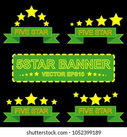 Set Five Star Banner Badges On Stock Vector (Royalty Free) 1052399189 ...