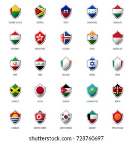 Medieval Shields Swords Countries Flags: ภาพประกอบสต็อก 534734989 ...