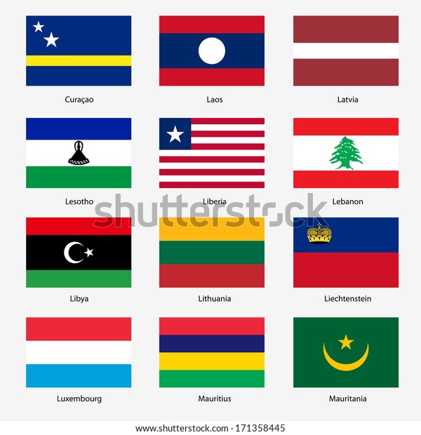 Set Flags World Sovereign States Vector Stock Vector (Royalty Free ...