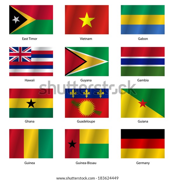 Set Flags World Sovereign States Vector Stock Vector (Royalty Free ...