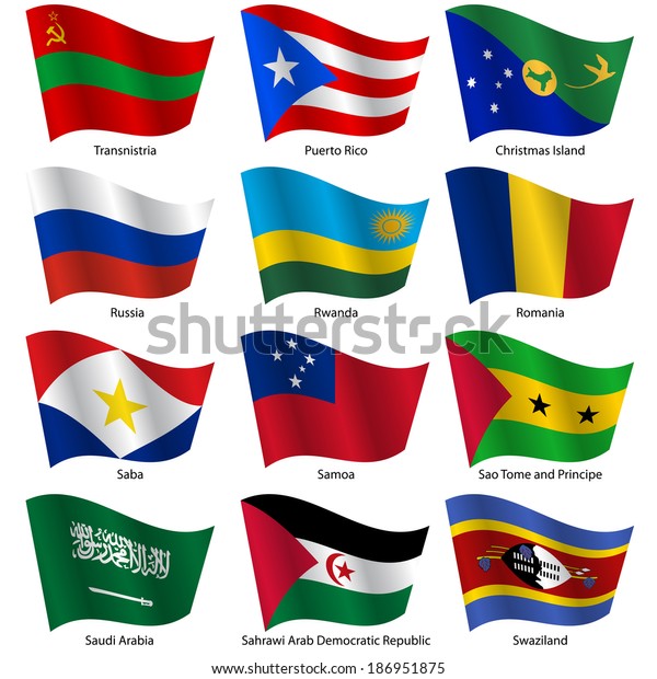 Set Flags World Sovereign States Vector Stock Vector (Royalty Free ...