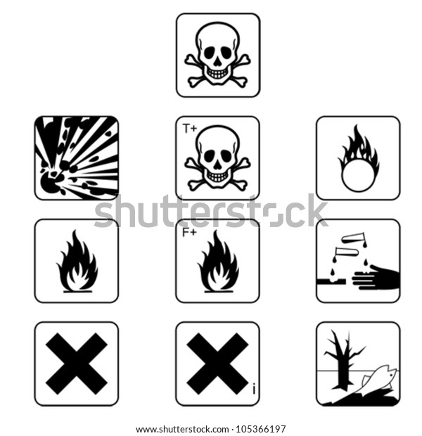 Set Flammable Symbols Isolated On White Stock Vector (Royalty Free ...