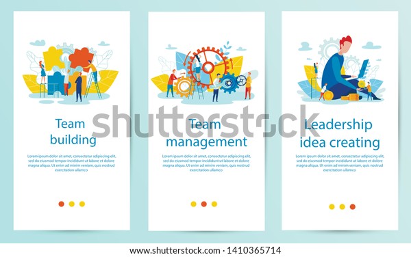 Set Flat Banner Written Team Building Stock Vector (Royalty Free ...