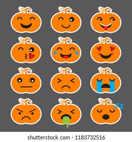 Set Flat Cartoon Vector Emoji Isolated Stock Vector (Royalty Free ...